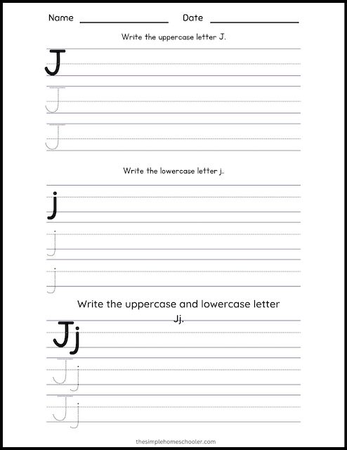 15+ Letter J Worksheets: Fun & Printable! - The Simple Homeschooler