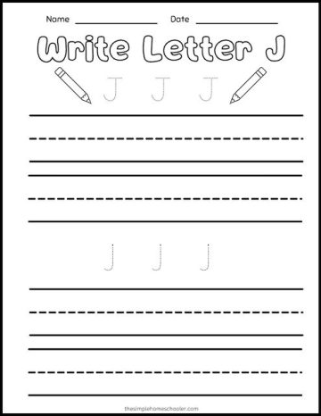 15+ Letter J Worksheets: Fun & Printable! - The Simple Homeschooler