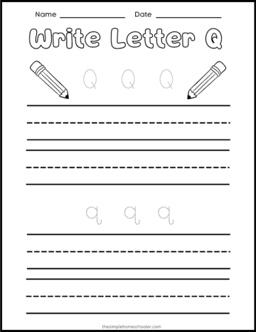 15+ Letter Q Printables: Free & Easy Print! - The Simple Homeschooler