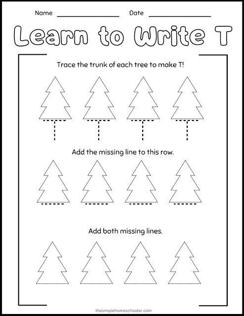 15+ Letter T Worksheets: Free & Easy Print! - The Simple Homeschooler