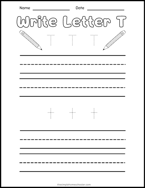 15+ Letter T Worksheets: Free & Easy Print! - The Simple Homeschooler