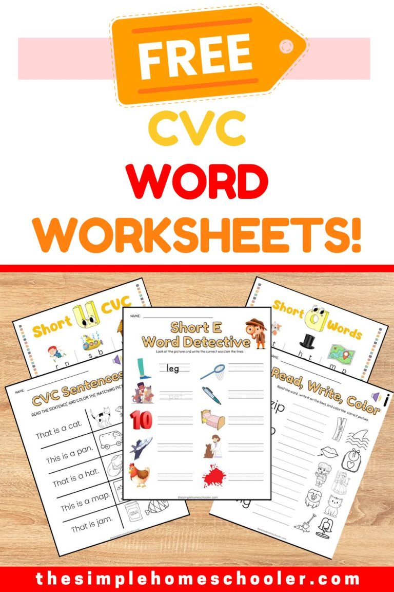 25 Free CVC Word Worksheets For Kindergarten: Easy Print - The Simple ...