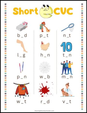 25 Free CVC Word Worksheets For Kindergarten: Easy Print - The Simple ...