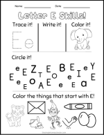 15+ Letter E Worksheets: Free & Easy Print! - The Simple Homeschooler