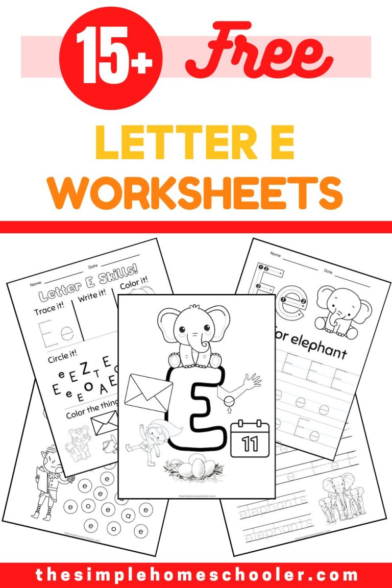 15+ Letter E Worksheets: Free & Easy Print! - The Simple Homeschooler