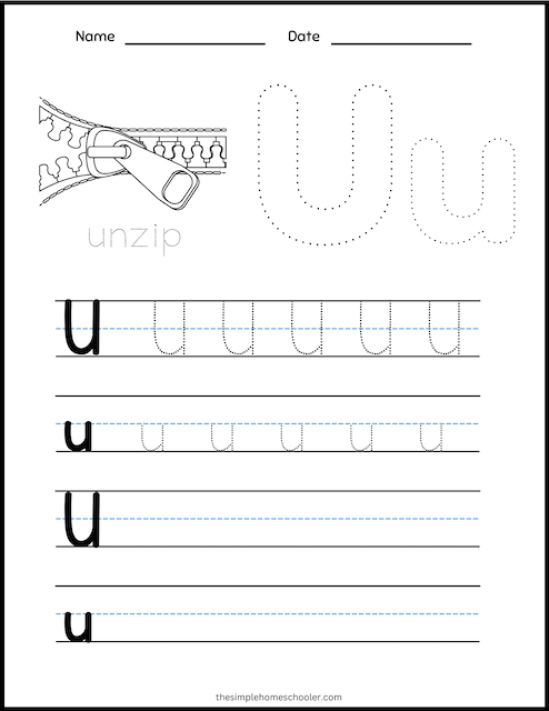 15+ Letter U Worksheets: Free & Easy Print! - The Simple Homeschooler