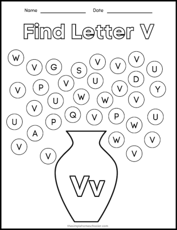 15+ Letter V Worksheets: Free & Easy Print! - The Simple Homeschooler