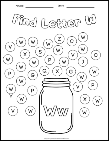 15+ Free Letter W Worksheets for Preschool and Kindergarten - The ...