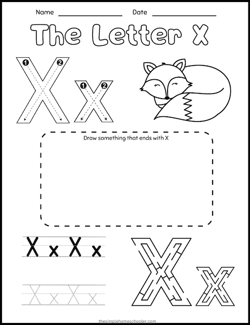 15+ Letter X Worksheets: Free & Easy Print - The Simple Homeschooler