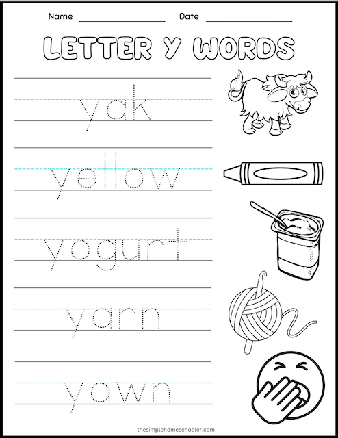 15+ Letter Y Worksheets: Free & Easy Print! - The Simple Homeschooler