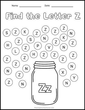 15+ Letter Z Worksheets: Free & Easy Print! - The Simple Homeschooler