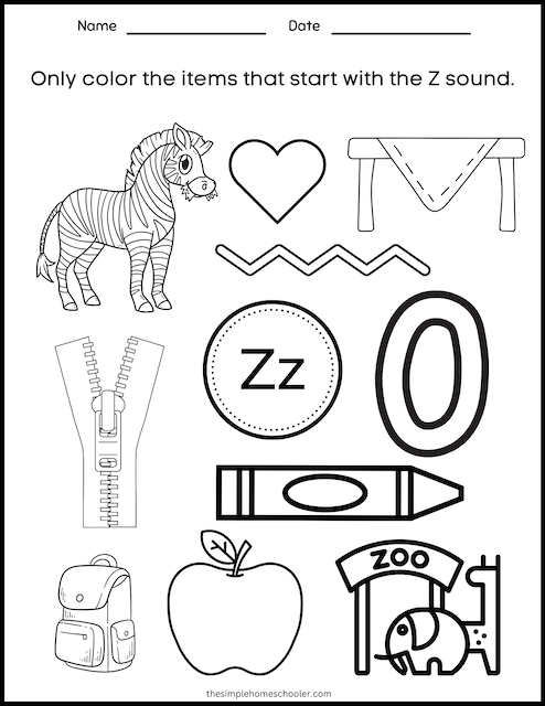 15+ Letter Z Worksheets: Free & Easy Print! - The Simple Homeschooler