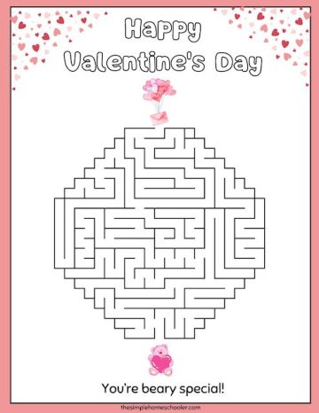 10 Valentine Maze Printables: Free & Easy Print! - The Simple Homeschooler