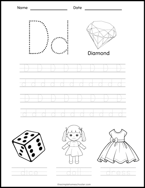 15+ Free Letter D Worksheets For Kids: Easy Print! - The Simple ...
