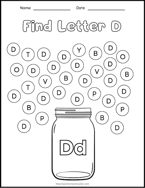 15+ Free Letter D Worksheets For Kids: Easy Print! - The Simple ...