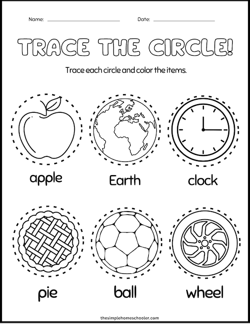 Circle Tracing Worksheets