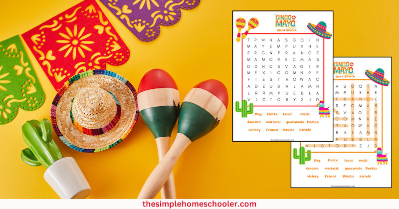 Fiesta Fun Cinco de Mayo Word Search: Free Printable! - The Simple ...