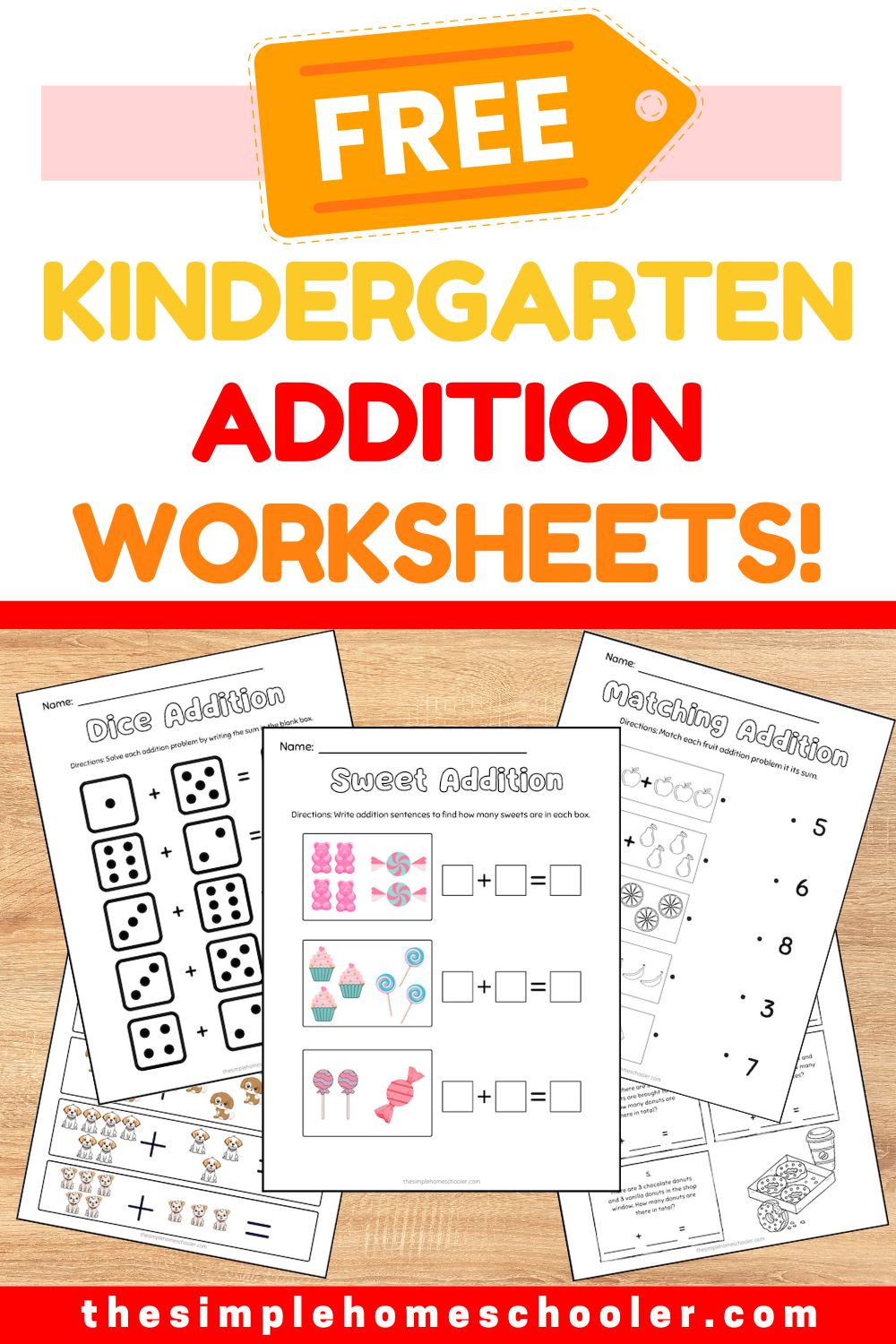 Free & Fun Addition Worksheets for Kindergarteners! - The Simple ...