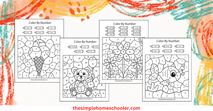 Free Easy Color By Number Worksheets For Kindergarten - The Simple ...
