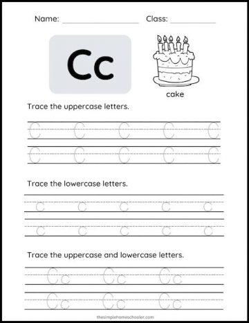 10 Tracing Letter C Worksheets: Easy Print & Free! - The Simple ...