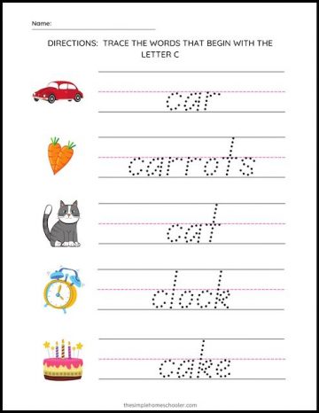 10 Tracing Letter C Worksheets: Easy Print & Free! - The Simple ...