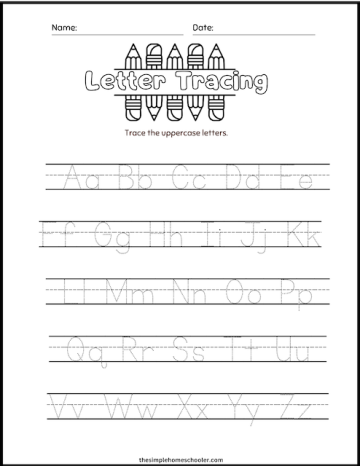 Fun & Free Letter Tracing Worksheets: Easy Print! - The Simple Homeschooler
