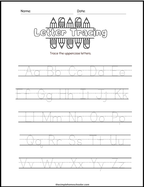 Fun & Free Letter Tracing Worksheets: Easy Print! - The Simple Homeschooler