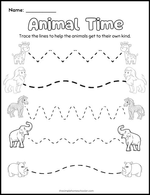 10+ Free Line Tracing Worksheets: Easy Print! - The Simple Homeschooler