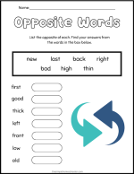 8 Free Opposite Words Worksheets For Kindergarten: Easy Print! - The ...