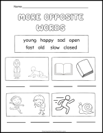 8 Free Opposite Words Worksheets For Kindergarten: Easy Print! - The ...