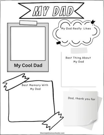 10 Super All About My Dad Worksheets: Easy Print - The Simple Homeschooler