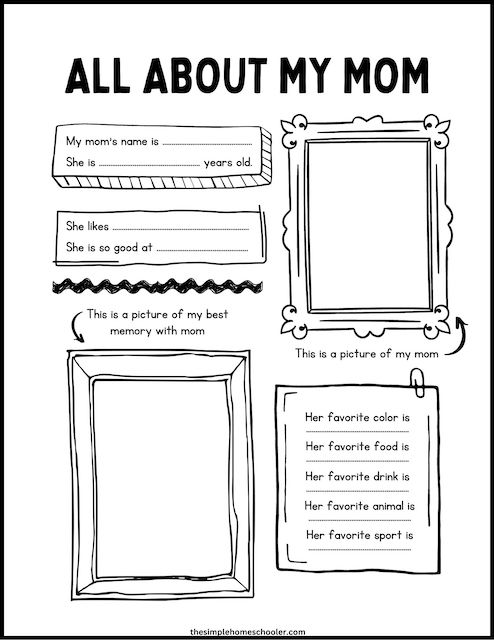 10 Heart-Warming All About My Mom Worksheets: Easy Print - The Simple ...
