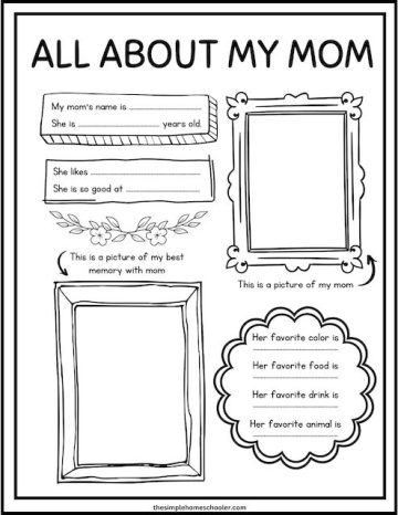 10 Heart-Warming All About My Mom Worksheets: Easy Print - The Simple ...