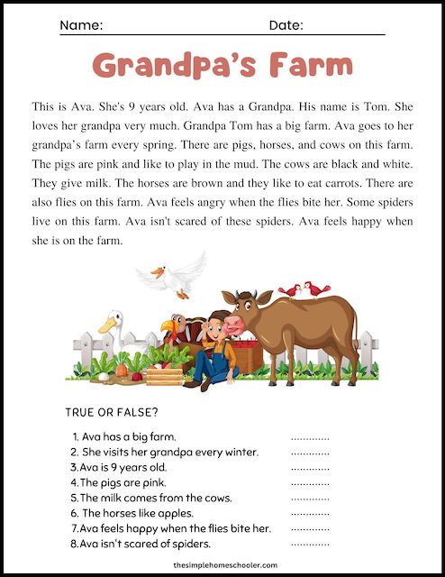 15 Fantastic Farm Animal Worksheets: Free & Easy Print! - The Simple ...