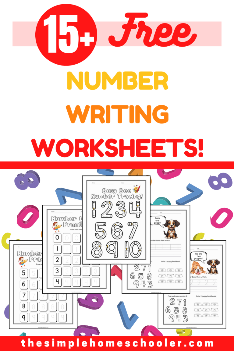 15+ Free Number Writing Worksheets For Kindergarten - The Simple ...