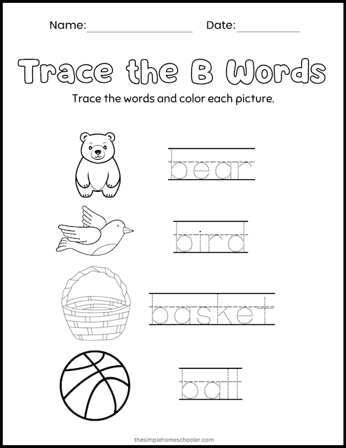 26 Wonderful Word Tracing Worksheets: Free & Easy Print - The Simple ...