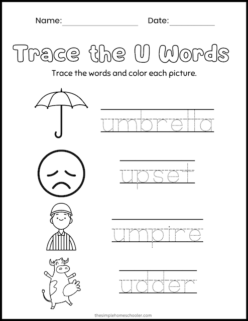 26 Wonderful Word Tracing Worksheets: Free & Easy Print - The Simple ...