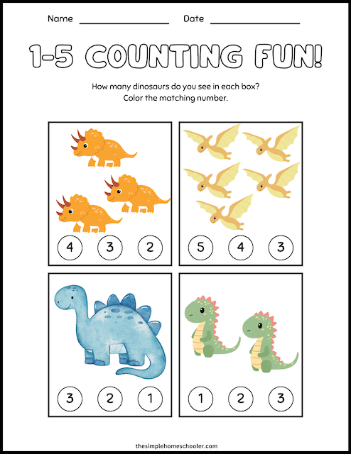 13 Cute Counting Objects Worksheets 1-10: Easy Print - The Simple ...