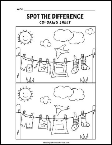 10 Free Spot The Difference Coloring Pages: Easy Print! - The Simple ...
