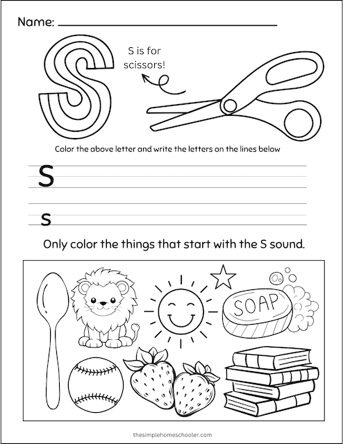 Super Letter S Tracing Worksheets!: Free & Easy Print - The Simple ...