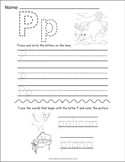 Free & Fun Letter P Tracing Worksheets: Easy Print! - The Simple ...