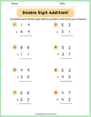 Amazing Addition Without Regrouping Worksheets: Free & Easy Print ...