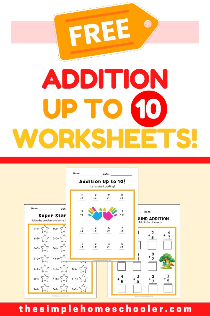 Free Fun Addition To 10 Worksheet Packet Easy Print The Simple Free Fun Addition To 10 Worksheet Packet Easy Print The Simple