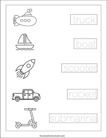 Free Transportation Worksheets That Will Take You Away! - The Simple ...