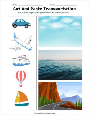 Free Transportation Worksheets That Will Take You Away! - The Simple ...