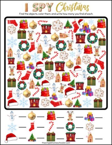 Festive Christmas I Spy: Free Printable Fun for All Ages! - The Simple ...