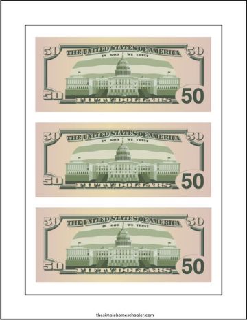Free Realistic Printable Money: Front and Back, Real Size! - The Simple ...