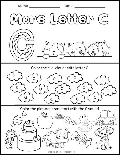 15+ Free Letter C Worksheets: Easy Print! - The Simple Homeschooler