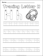 Free Letter H Tracing Worksheets: Easy Print! - The Simple Homeschooler
