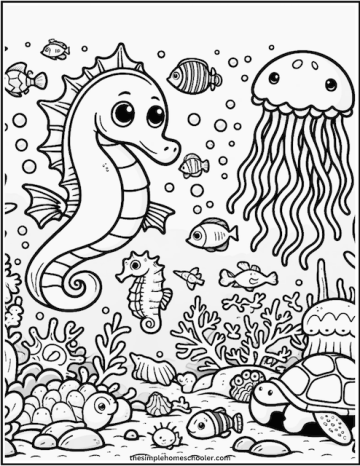Free Under the Sea Coloring Pages: Instant Download! - The Simple ...